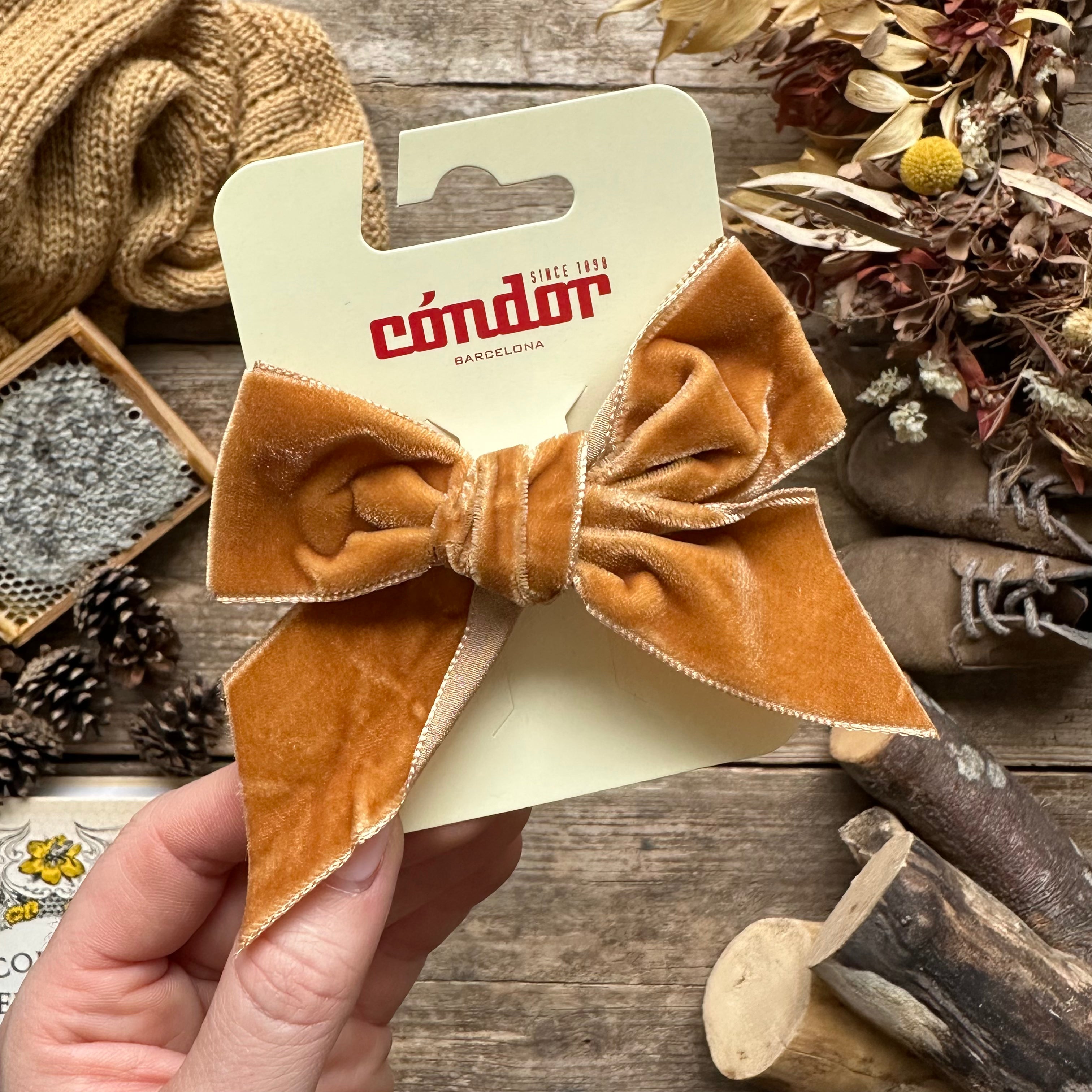 Velvet Hair Bow | Cinnamon – LoveBeeBaby
