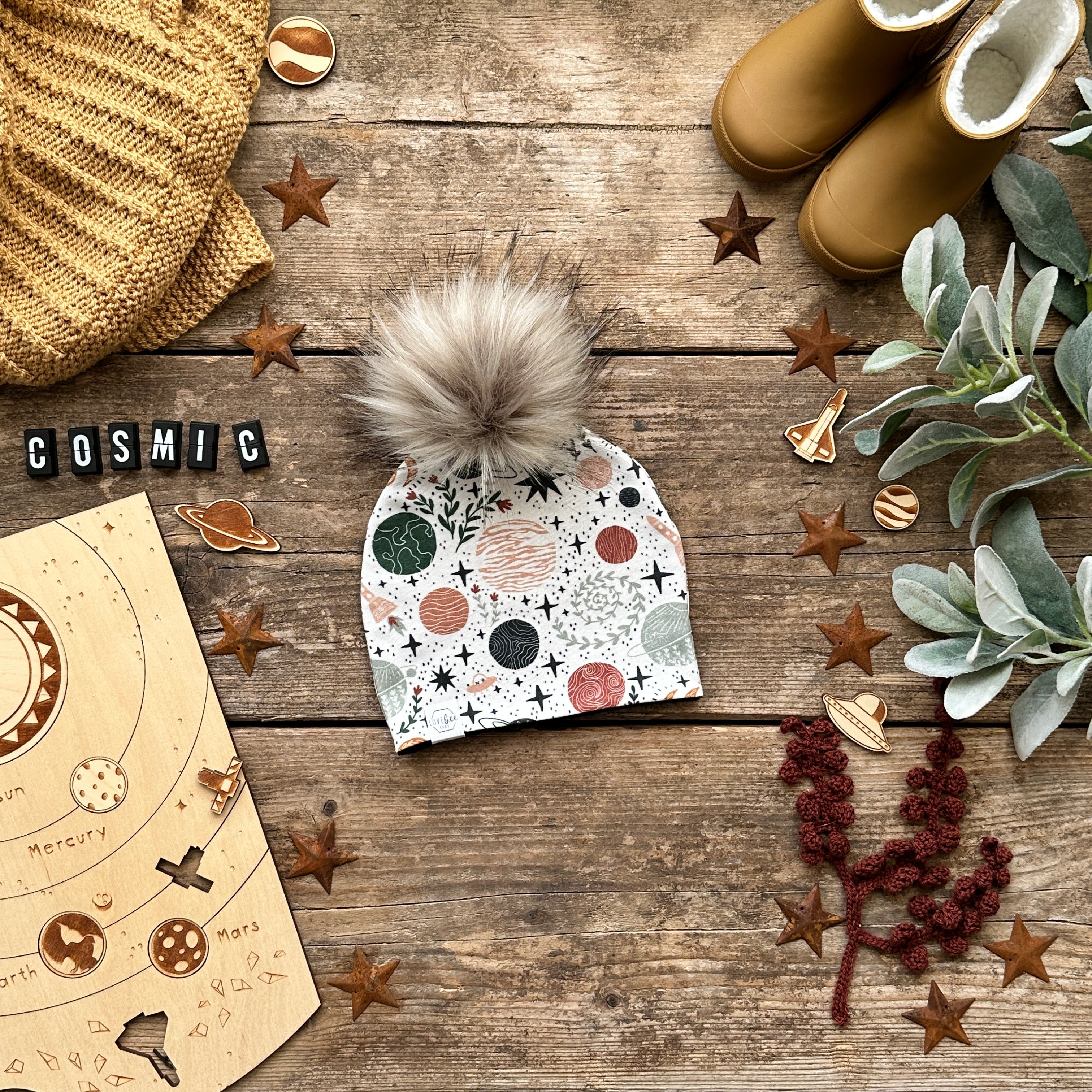 Cosmic Bobble Hat – LoveBeeBaby