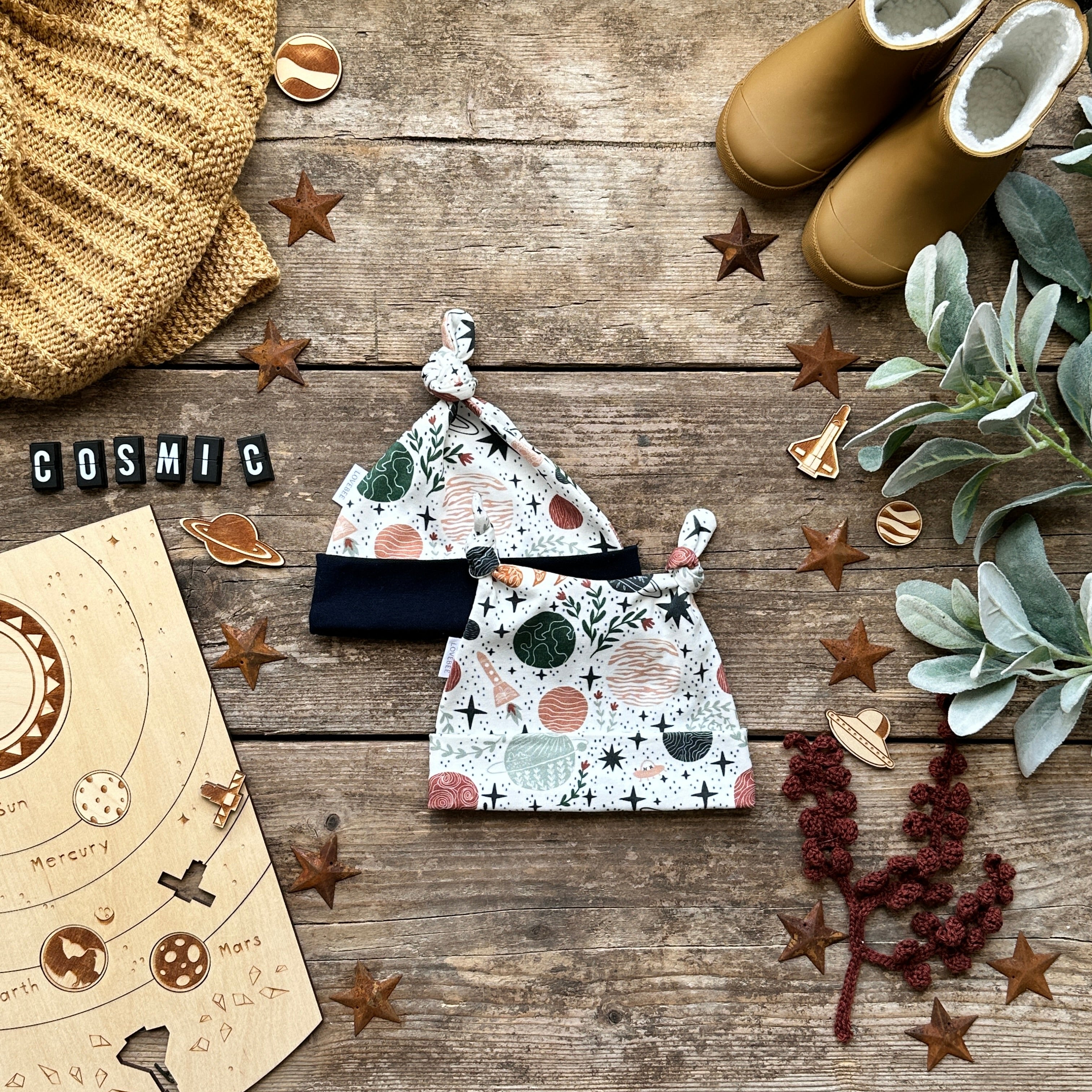 Cosmic Knotted Hat – LoveBeeBaby